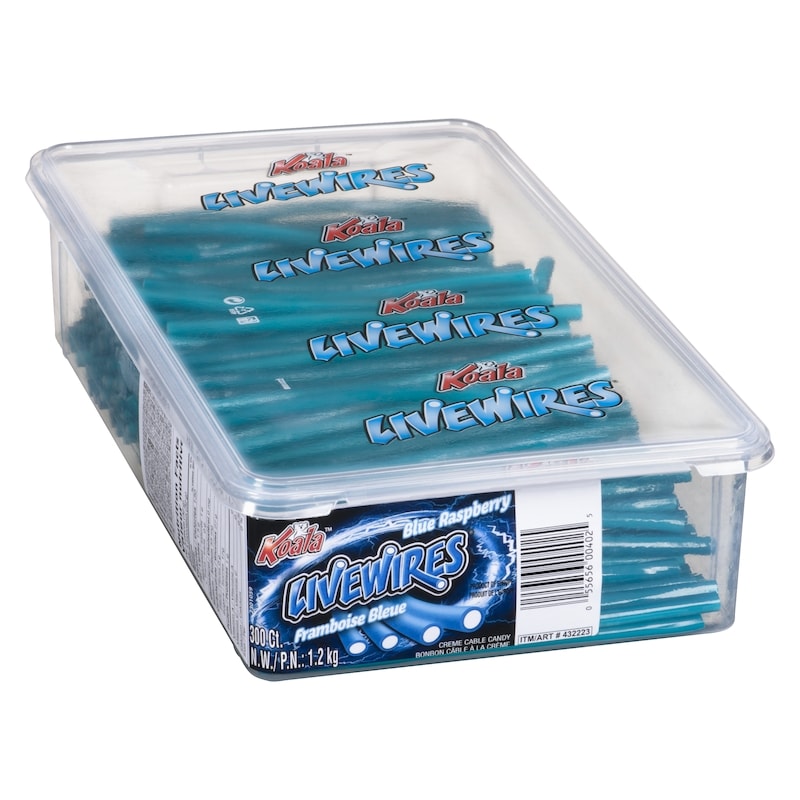 Livewires Creme Cable Candy Blue Raspberry 300 Candies Inside 1.2 Kg ...